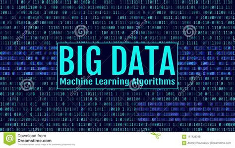 Binary Code Blue Digits On The Computer Screen Big Data Machine Learning Algorithms Stock