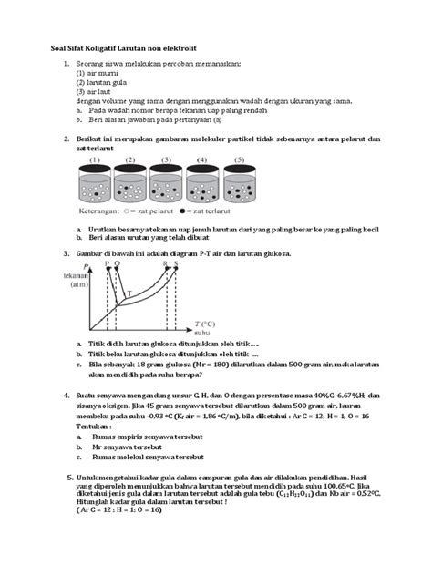Soal Sifat Koligatif Larutan Elektrolit Pdf