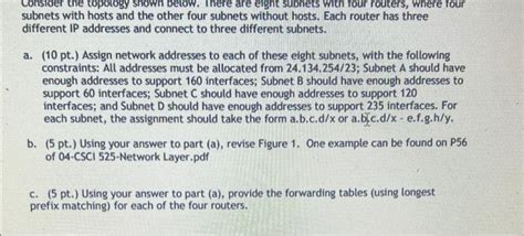 Solved Subnets With Hosts And The Other Four Subnets Without Chegg