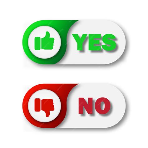 Premium Vector Yes And No Button Thumbs Up And Thumbs Down Icons Flat Vector Illustration
