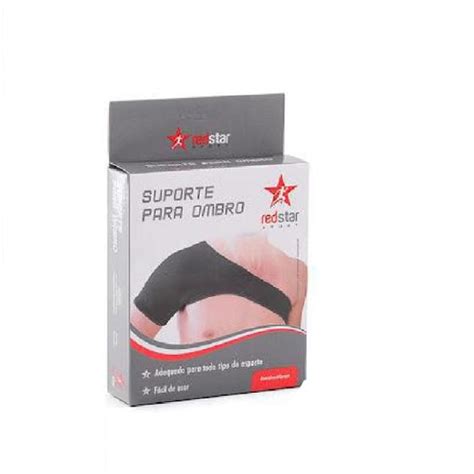 Ombreira Bilateral Neoprene Preta 29x26cm Na Caixa Red Star Sport