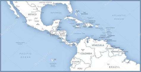 Mapa De Centroamérica Con Nombres De Países Capitales Y Ciudades