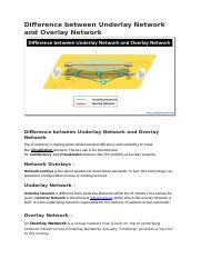 Difference Between Underlay Network And Overlay Network Course Hero