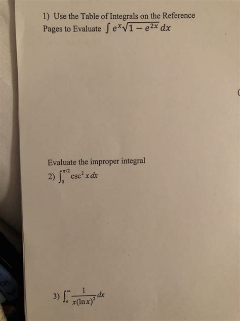 solved 1 use the table of integrals on the reference pages
