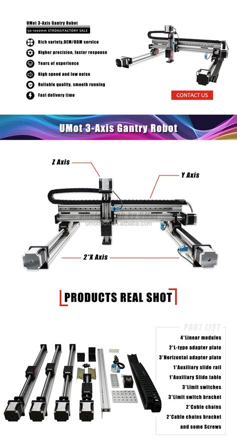 Axis Gantry XYZ Linear Stage Mm Mm Customizable Ball Screw Linear Module Guide Slide