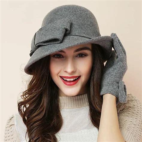 Womens Winter Fashion Hat Formal Headwear With Asymmetric Bowknot