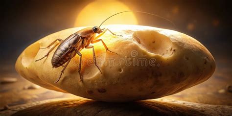A Large Insect Possibly A Cockroach Perches Atop A Single Oddly