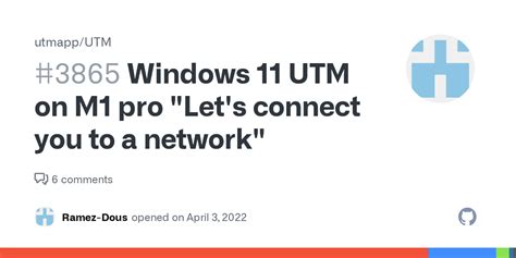 Windows 11 UTM On M1 Pro Let S Connect You To A Network Issue 3865
