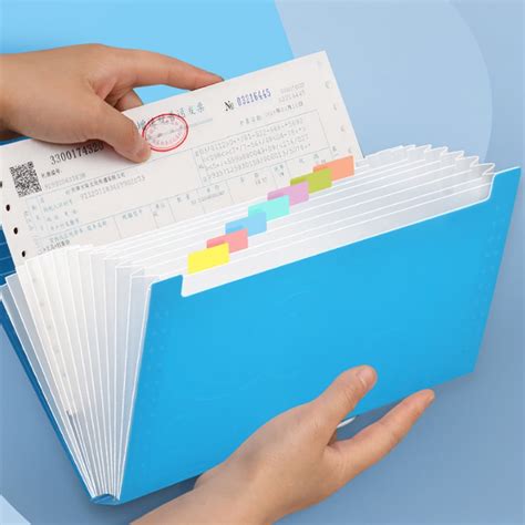 B6 Accordian File Folder Bill Organizer 13 Pockets Expanding File Case With Waterproof Cover