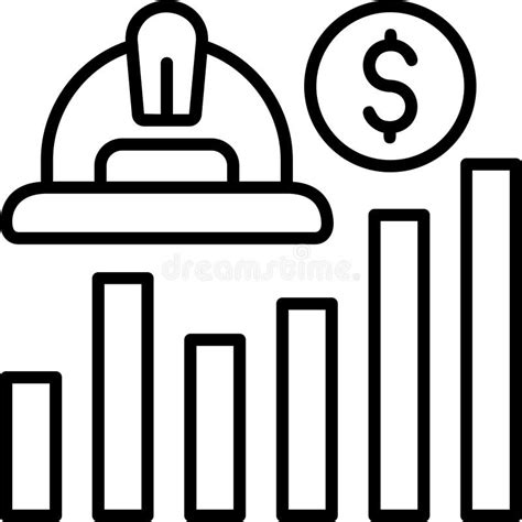 Labor Statistics Graph Outline Vector Icon Stock Vector Illustration