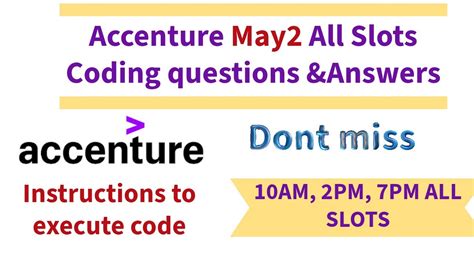 Accenture May 2 All Slots Coding Questions And Answers 😍 Ase Pada
