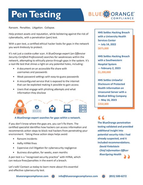BlueOrange Penetration Testing BlueOrange Compliance
