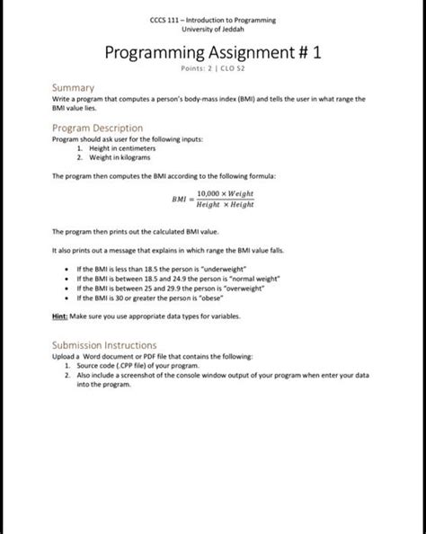 Solved Cccs 111 Introduction To Programming University Of Jeddah