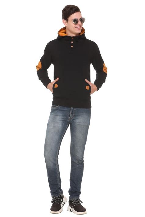 Hooded Plain Hold It Full Sleeve Winter Wear Fleece Material Men
