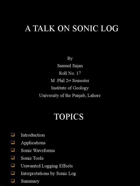 Sonic Log Applications Pdf Porosity Sound