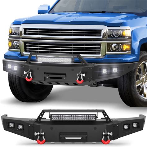 Pofenze 2014 2015 Chevy Silverado 1500 Front Bumper Offroad Bumper W