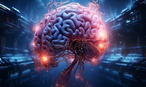 Artificial Intelligence Artificial Brain Digital Art Ai Generative Stock Illustration
