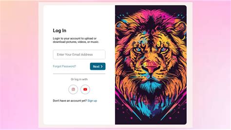 How To Create Login Lion Htmlcss And Java Script Youtube