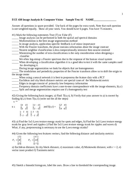 Computer Vision Midterm Doc Template PdfFiller