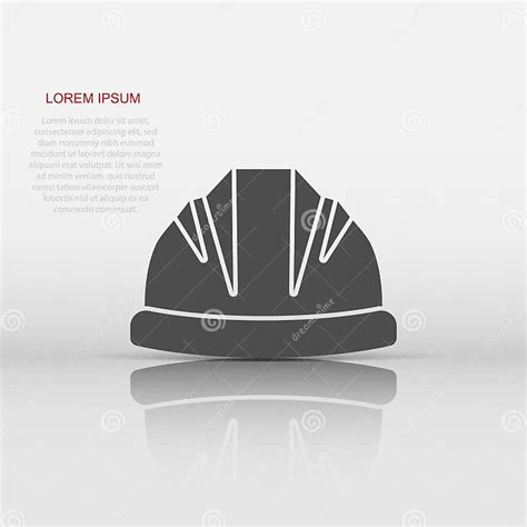 Construction Helmet Icon In Flat Style Safety Cap Vector Illustration