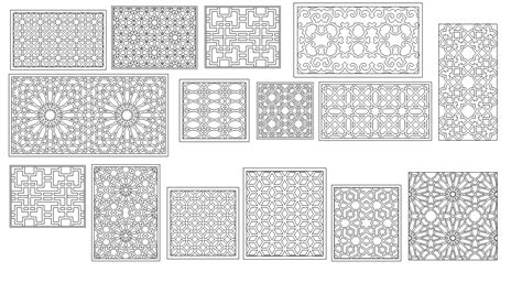 Jali Cutting 15 Patterns Design For Cnc Laser And Router Cutting Dxf