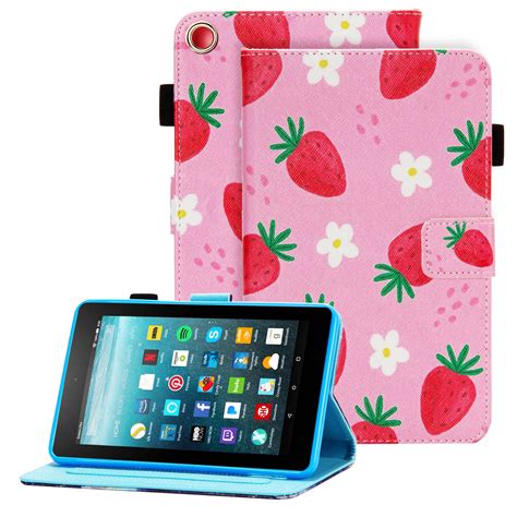 Cute Case For Fire 7 Tablet Smart Leather Protector Fold Stand Wallet