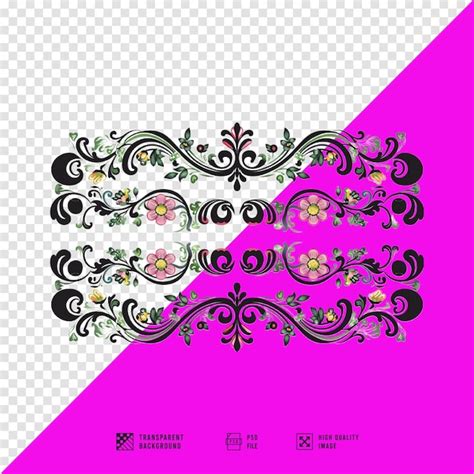 Flower Border Ornament Design Image Without Background Hd Quality