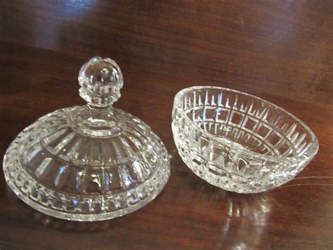 Round Candy Dish Lead Crystal Dish With Lid Jewelry Box Etsy