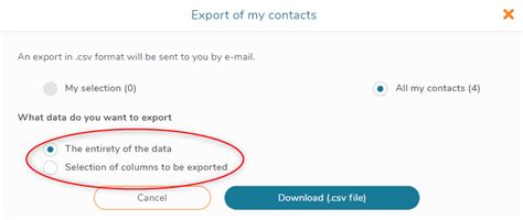 how do i export my contact list netim support