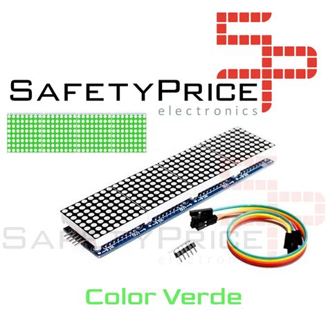 Modulo 4 En 1 Max7219 Matriz Led 8x8 Verde Matrix 256 Led Dot Matrix Safetyprice Electronics