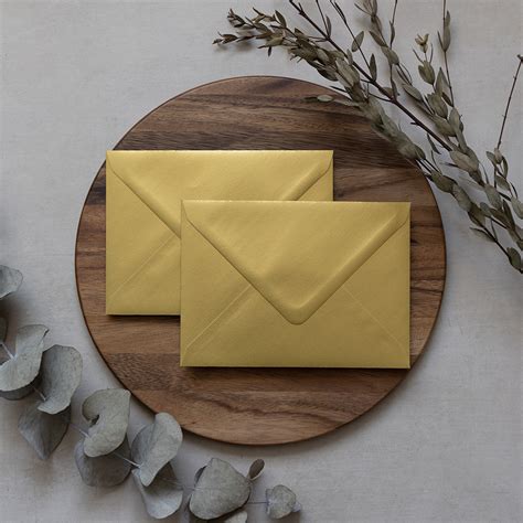 Gold Pearlescent Envelopes C7c65x7c5square Diy
