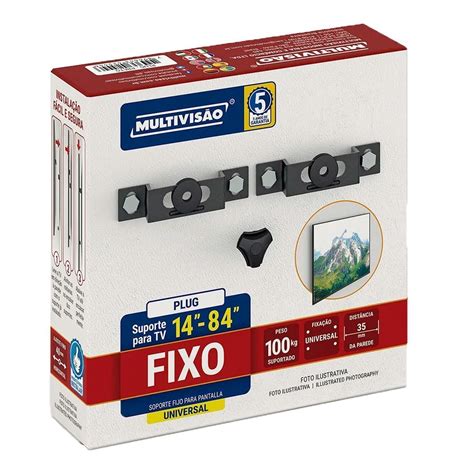 Suporte De Televisão Universal Fixo Plug Multivisão Tamanho26 Polegadas Madeiramadeira
