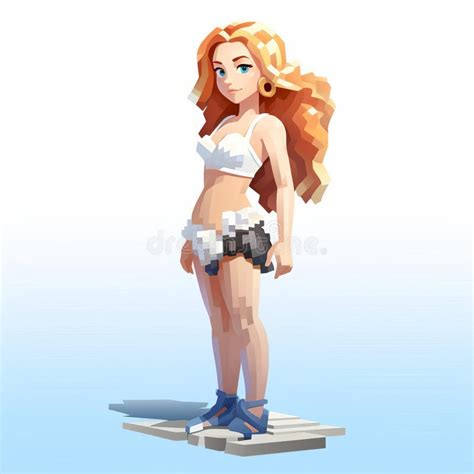 D Bit Pixel Cartoon Of Adult Zoe Against White Background Stock Illustration Illustration