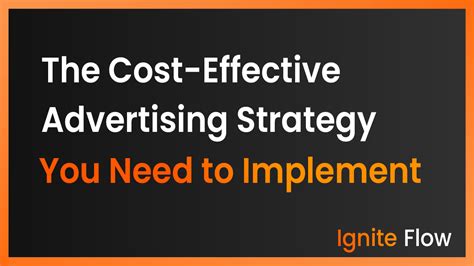 Cost Effective Advertising Strategy