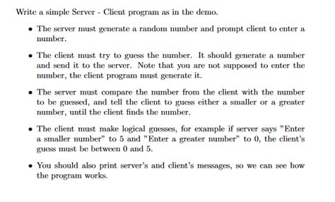 solved write a simple server client program as in the