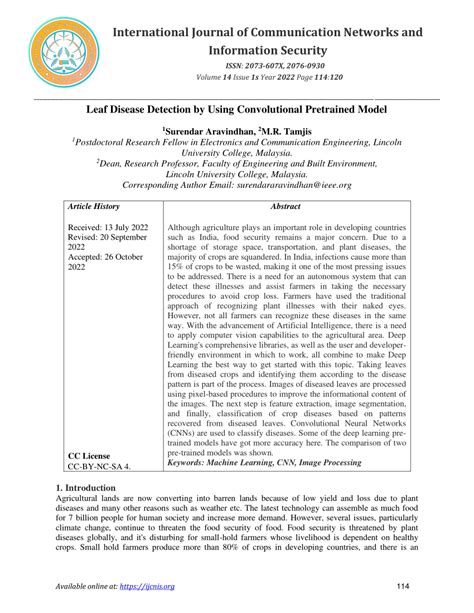 PDF Leaf Disease Detection By Using Convolutional Pretrained Model