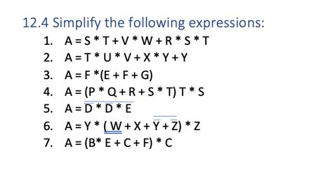 Solved Simplify The Following Expressions Chegg Com