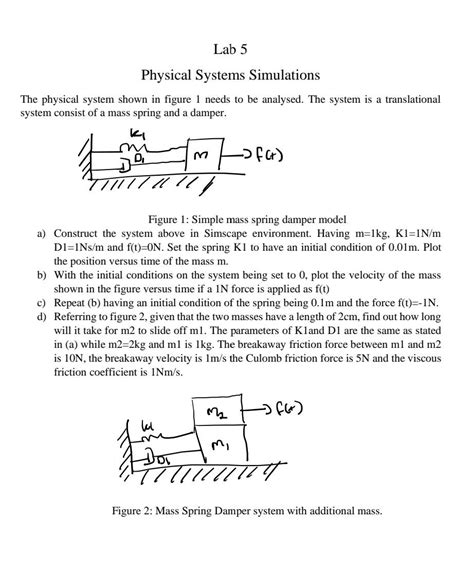 Solved Lab 5 Physical Systems Simulations The Physical
