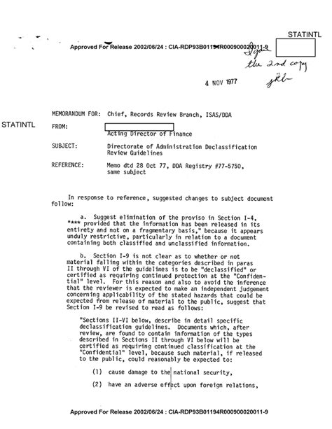 Directorate Of Administration Declassification Review Guidelines Documentcloud
