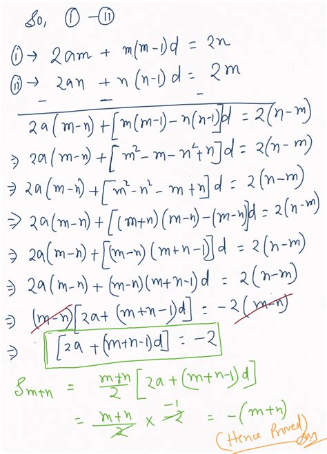 update ans if the sum of first m terms of an ap be n and the sum of