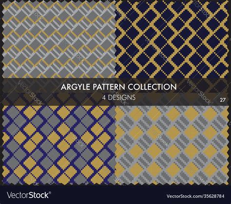 Argyle Seamless Pattern Collection Royalty Free Vector Image