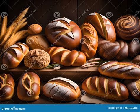 Composition Of Various Types Of Bread And Buns Stock Illustration Illustration Of Snack Flour