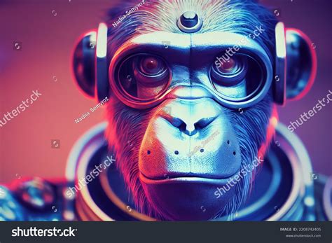 3d Render Monkey Futuristic Suit Uses Stock Illustration 2208742405