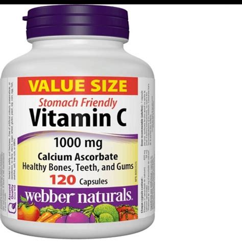 WEBBER NATURALS-ВИТАМИН С КАЛЦИЕВ АСКОРБАТ X 120 - Аптека Оптима