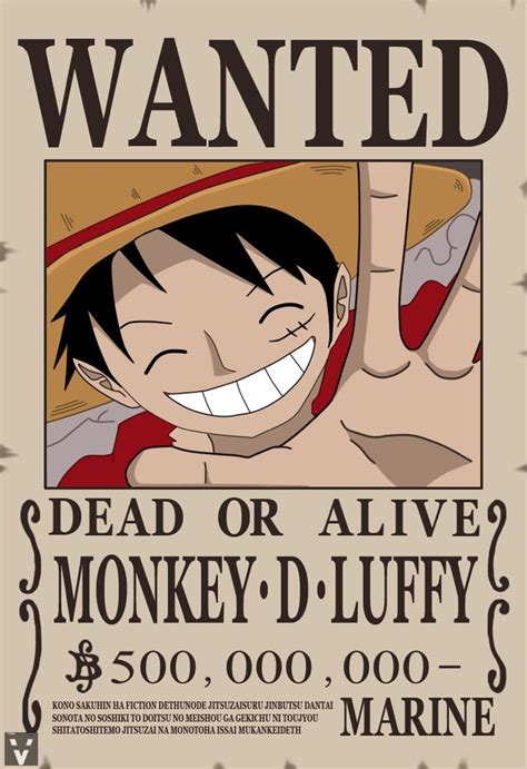 Luffy Dressrosa Wanted Poster Gambar Anime Gambar Tubuh Anime Kartun