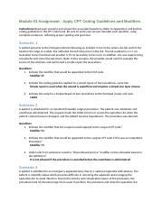 Applying CPT Coding Guidelines And Modifiers In Medical Scenarios Course Hero