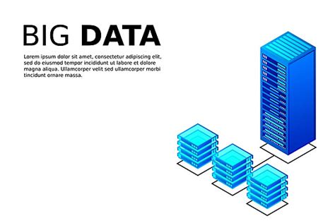 Cloudbased Hightech Data Storage Mainframe And Powered Server In Data Center Concept Vector