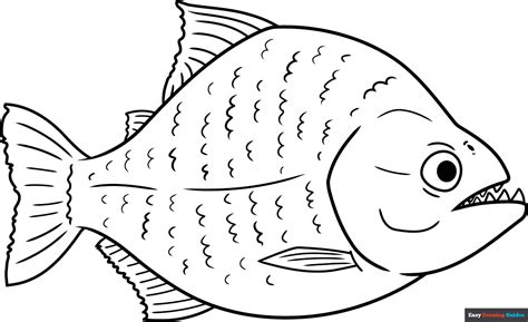 How To Draw A Piranha Really Easy Drawing Tutorial