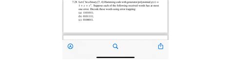 Solved 728 ﻿let C ﻿be A Binary 7 4 Hamming Code With