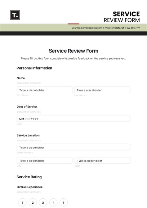 free service review form template to edit online